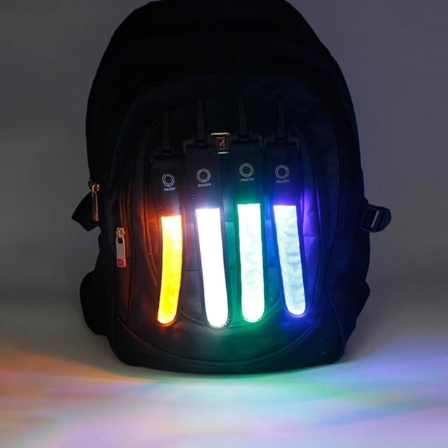 LED SAFETY REFLECTIVE Glowing Bag Pendant Tags Bicycles Reflective ...