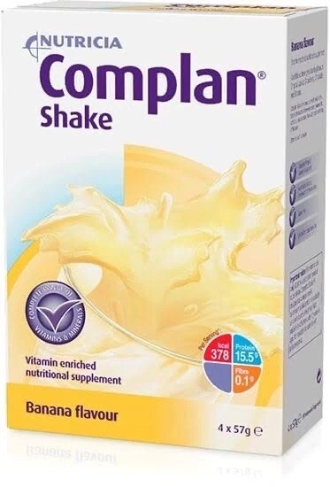 COMPLAN WEIGHT GAIN Vitamin Rich Drink Banana Flavour 4x57g Sachets ...