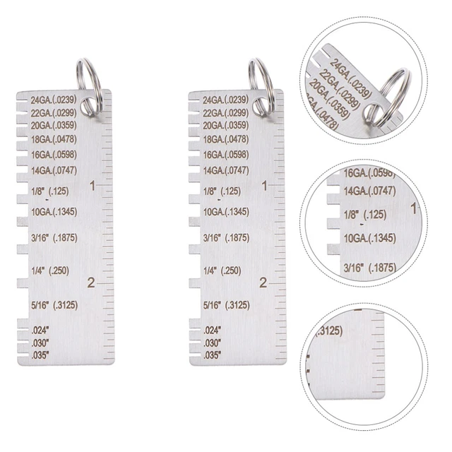 2PCS WELD INSPECTION Gauge Thickness Sheet Metal Gauge Measuring Tools ...
