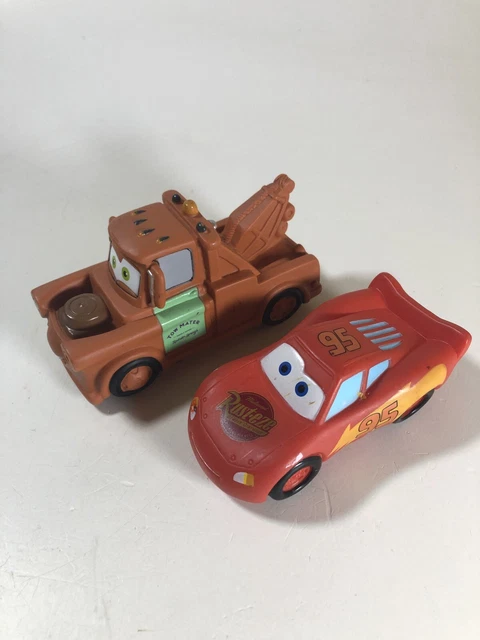 DISNEY PIXAR CARS Lightning McQueen &Tow Mater Water Pool Bath Time Toy ...