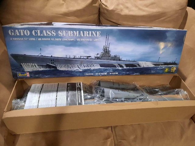 REVELL GATO CLASS USS Albacore or Drum, 1:72 Submarine Model Kit #85 ...