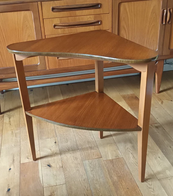 VINTAGE TWO Tier Teak Corner Table 1960's £120.00 - PicClick UK