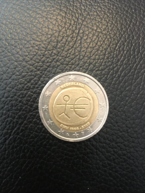 2 EURO MÜNZE mit Strichmännchen EMU 1999 2009 -Nederlande Mit zwei ...