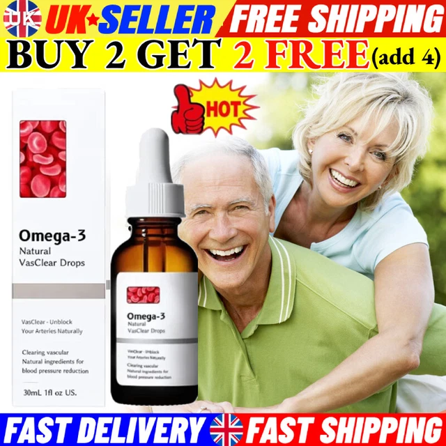 VEGAN OMEGA-3 NATURAL Vasclear Drops,Fish Oil Alternative,DHA EPA ...