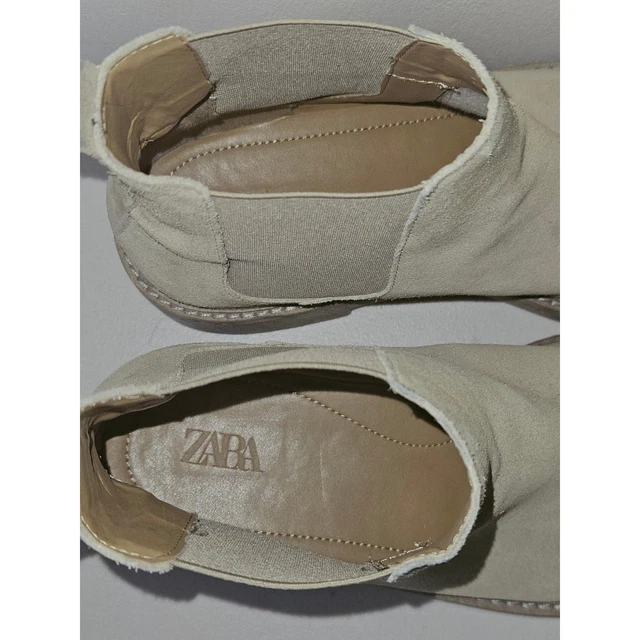 ZARA SIZE 40/ 8 beige stone suede pull on ankle boots mens £16.15 ...