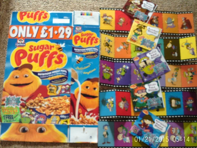 SUGAR PUFFS CEREAL packet and cereal cards. Rugrats Movie. £12.49 ...