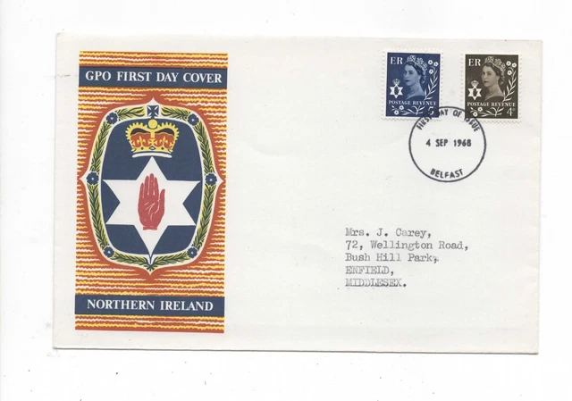 LETTRE 1ER JOUR-GB - Irlande du Nord-Northern Ireland - FDC -4 sep 1968-TTB EUR 1,00 - PicClick FR