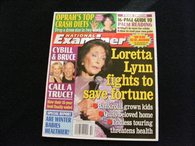 NATIONAL EXAMINER MAGAZINE 2004 10 18 Loretta Lynn Bruce Willis Cybill ...