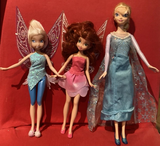 DISNEY FAIRY DOLLS - Periwinkle & Rosetta with Wings and Disney Frozen ...