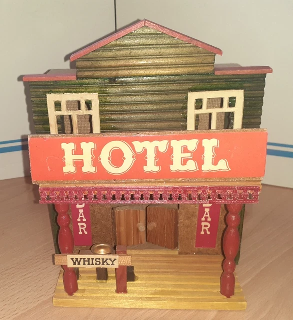 VERO WESTERN FORT Western Hotel Bank DDR Indianer Cowboy Holz Spielzeug ...