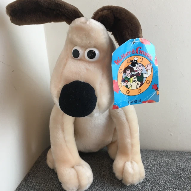 WALLACE & GROMIT Plush Tag Sitting Dog 1989 Vintage Teddy Bear Soft Toy ...