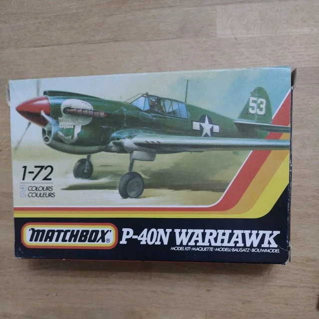 MATCHBOX 1/72 SCALE P-40N WARHAWK plastic model kit, complete £10.00 ...