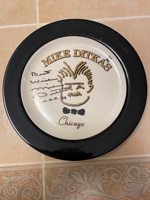 MIKE DITKAS RESTAURANT Chicago signed Plate rare 12” £71.62 - PicClick UK