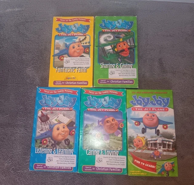 LOT OF 5 Jay Jay The Jet Plane VHS. Fantastic Faith, Sharing And Giving ...