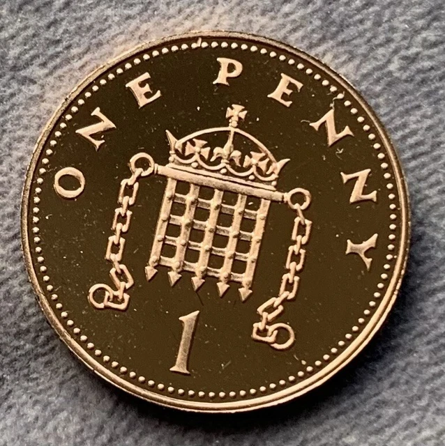 1985 1P COIN Proof Finish Crowned Portcullis One Penny £1.69 - PicClick UK
