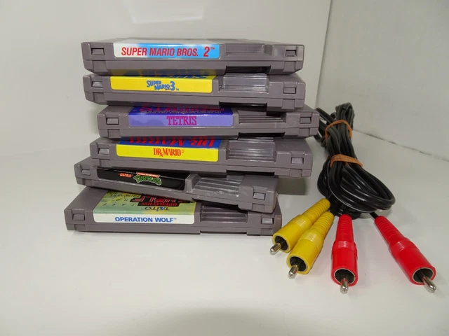 6 NINTENDO NES Games;Super Mario Bros. 2 & 3 + A/V Cable Japan $148.00 ...