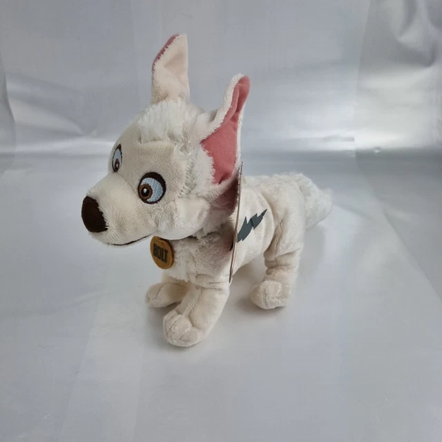 NEW DISNEY STORE Bolt Lightning mark Dog Small Soft Plush Toy £12.90 ...