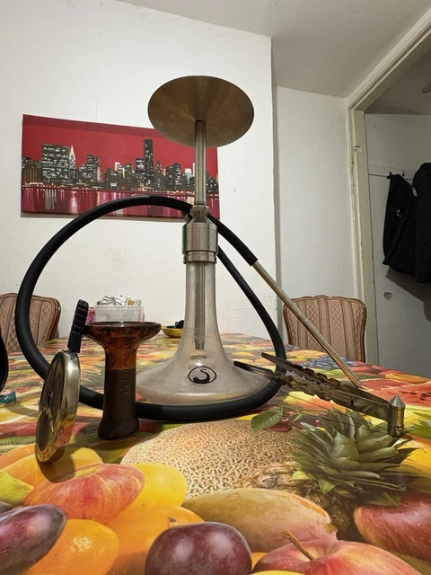 THE FLAME 🔥 shisha Hookah Medium Size Black Color UK SELLER Signed ...