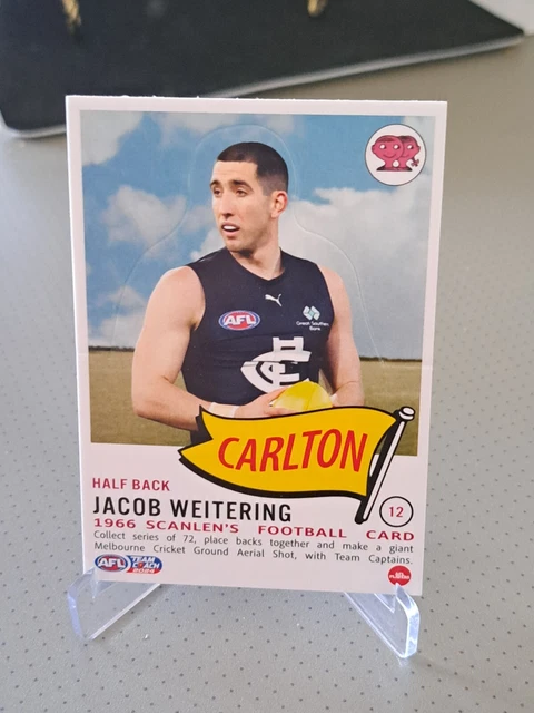 AFL 2024 TEAMCOACH Carlton Blues - Jacob Weitering Scanlen's Card No.12 ...