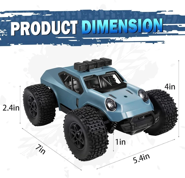1:20 RC OFF-ROAD Car 20KM/H 2.4GHz Monster Truck Toy 2 Batteries 50min ...