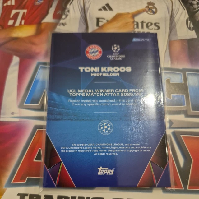 TOPPS MATCH ATTAX 2025/26 Toni Kroos UCL Medal Winner Relic Card Bayern ...