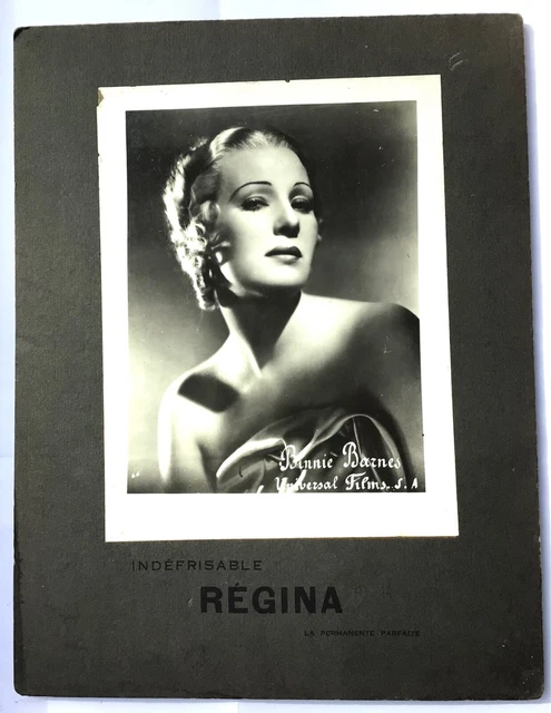 ANCIEN CARTON PUBLICITAIRE Binnie Barnes 1903-98 Indéfrisable Regina ...