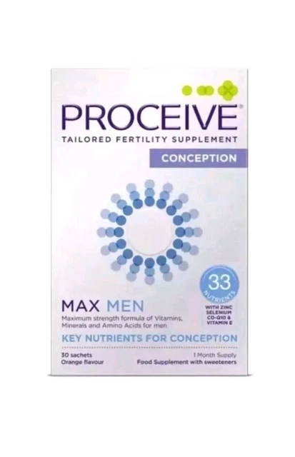 PROCEIVE MAX MEN Tailored Fertility Supplements Conception 30 Sachet ...
