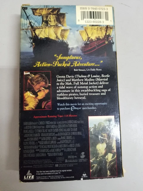 CUTTHROAT ISLAND VHS aventure pirates Geena Davis Matthew Modine Renny ...
