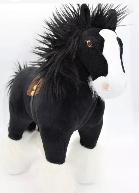 DISNEY STORE BRAVE MERIDA 15” ANGUS Black Clydesdale Horse Stuffed ...