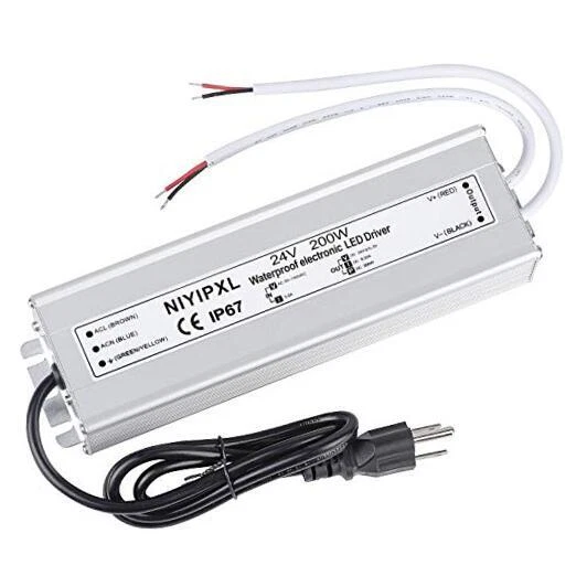 LED DRIVER 200 Watts 24V DC Low Voltage Transformer， Waterproof IP67 ...