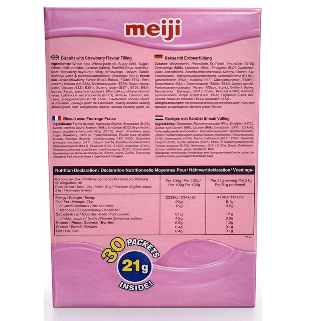MEIJI HELLO PANDA Strawberry Filling Biscuit Bite Size Treat Packets ...