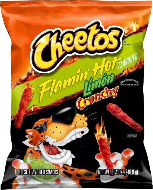 CHEETOS FLAMIN HOT Limon Crunchy, 8oz, 226.8g, US Snacks (Pack of 12) £ ...