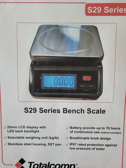 TOTALCOMP T29/S29 WASHDOWN Stainless Steel Bench Scale NTEP CC expired $389.32 - PicClick CA