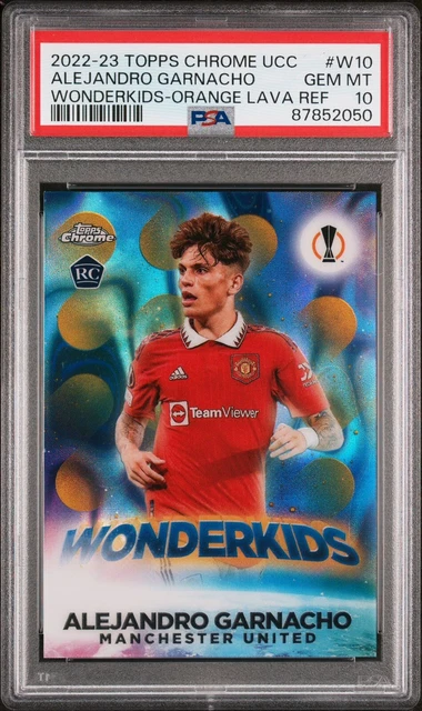2022-23 TOPPS CHROME UCC ALEJANDRO GARNACHO Wonderkids Orange Lava PSA 10 $250.00 - PicClick CA