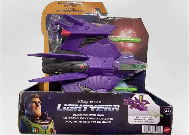 DISNEY PIXAR LIGHTYEAR Hyperspeed Series Zurg Fighter Ship with Pilot ...