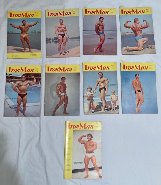 9 IRON MAN Magazines 1970-71 weight lifting body building Arnold ...