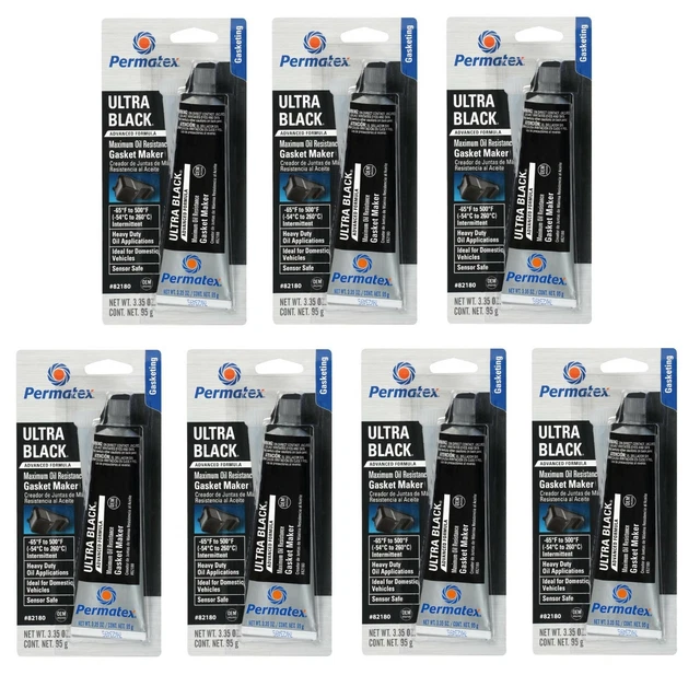 PERMATEX® SET OF 7 Ultra Black Maximum Oil Resistance RTV Silicone ...