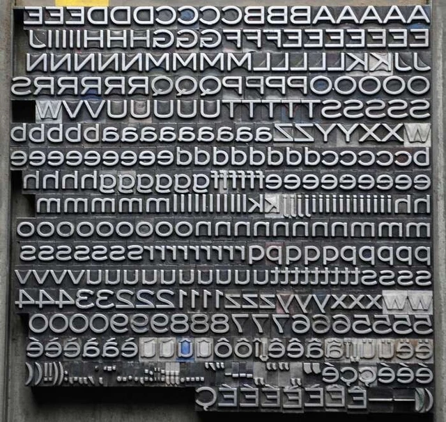 POLICE DE CARACTÈRES plomb lettres typographie imprimerie tampon sans ...