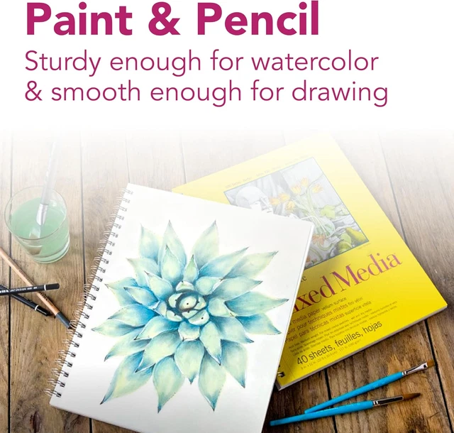 300 SERIES MIXED Media Paper Pad, Side Wire Bound, 9X12 Inches, 40 ...