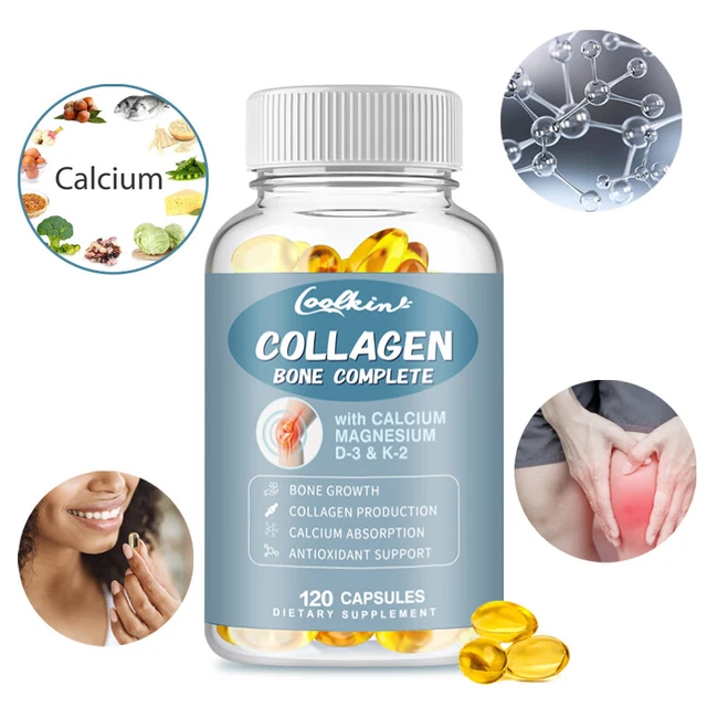 COLLAGEN BONE COMPLETE - Calcium, Magnesium,Vitamin D3,K2 - Bone ...