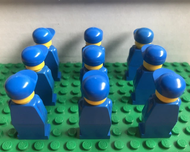 9 ORIGINAL LEGO Minifigures 1975 Vintage Full Blue Team Baseball ...