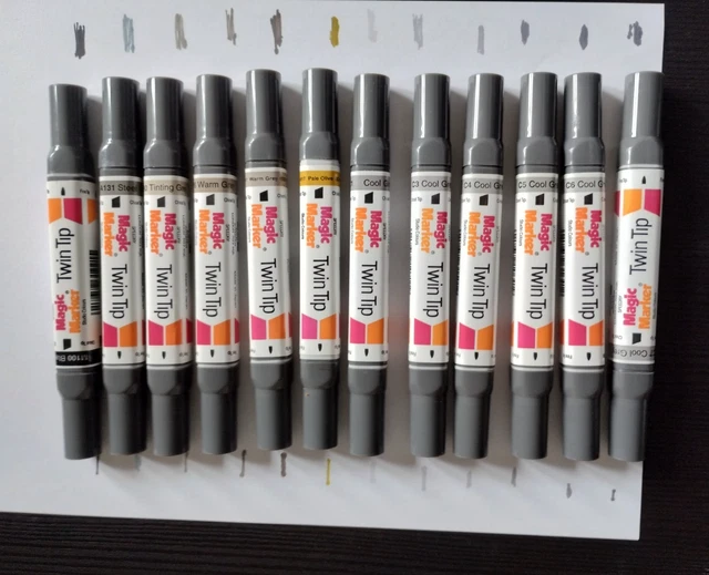 MAGIC MARKER COLOUR Pens. Twin Tip Set. Complete In Case £16.32 ...