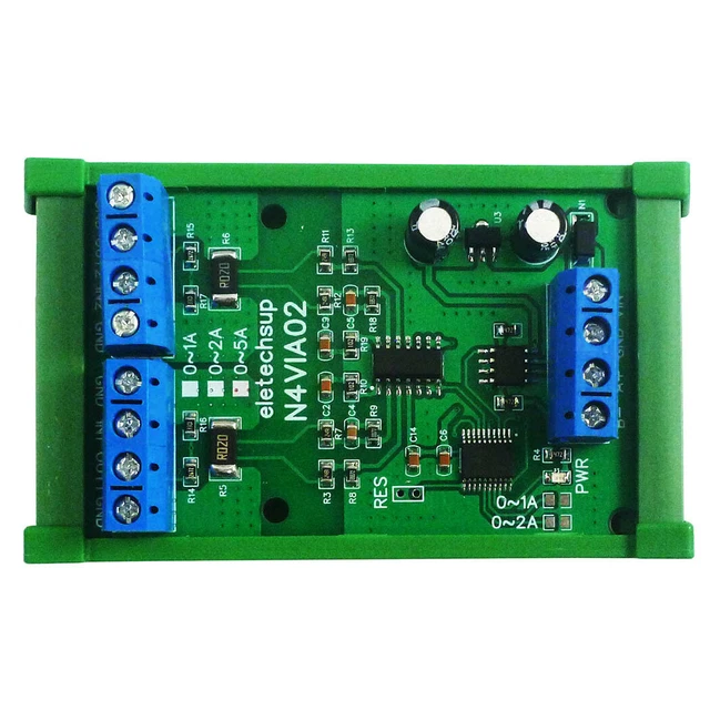 RS485 MODBUS RTU Ammeter & Voltmeter 0-30V 1A 2A 5A Current Collection ...