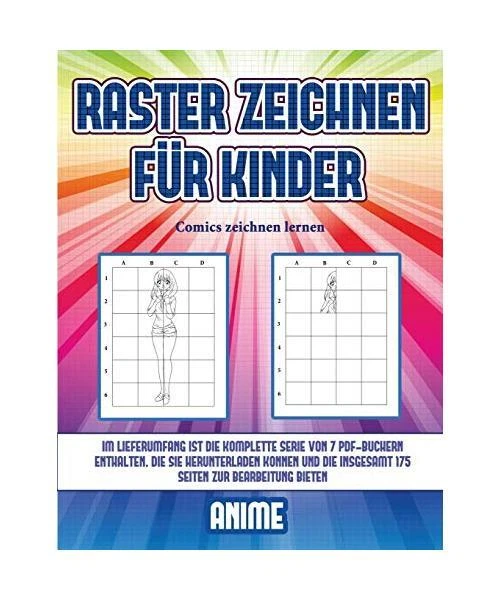 COMICS ZEICHNEN LERNEN (Raster zeichnen für Kinder - Anime): Dieses ...