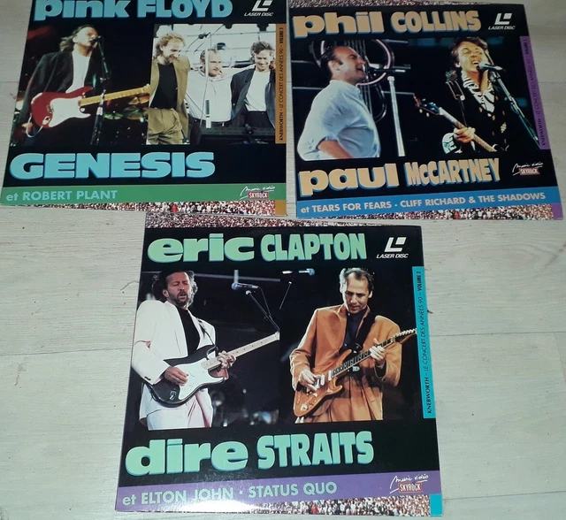 LOT .DE 3 LASERDISC PINK FLOYD GENESIS ERIC CLAPTON DIRE STRAITS PAUL ...