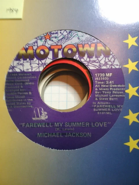 MICHAEL JACKSON, FAREWELL My Summer Love ~ 1984 Motown 45 +sleeve $3.77 ...