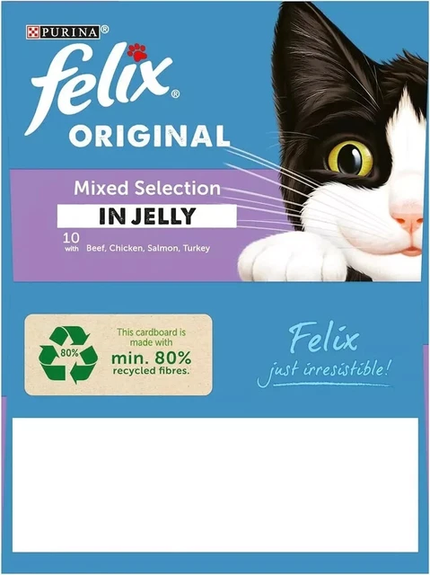 FELIX ORIGINAL SENIOR 7+ Variety Selection in Jelly Wet Cat 40x100g ...