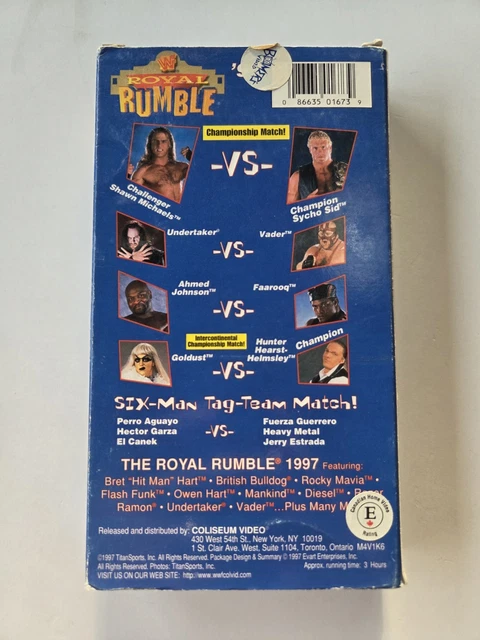 WWF ROYAL RUMBLE 1997 VHS Coliseum Video Shawn Michaels Undertaker $47. ...