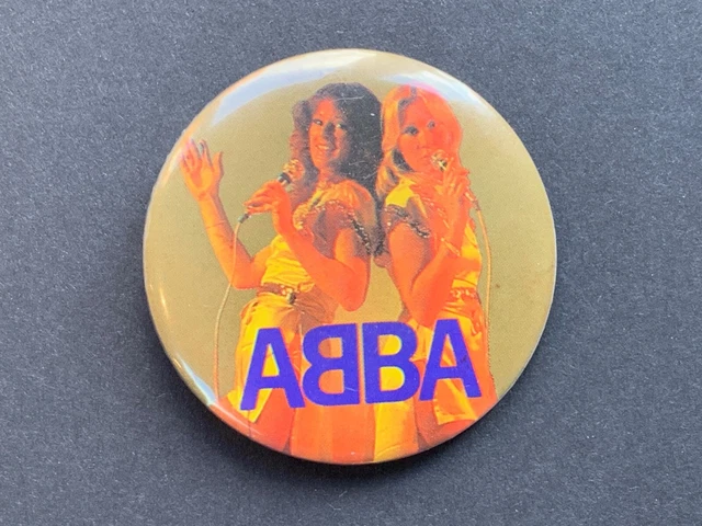 RARE VINTAGE **ABBA** Badge Button Pin **ORIGINAL 1970's** LARGE £19.99 ...