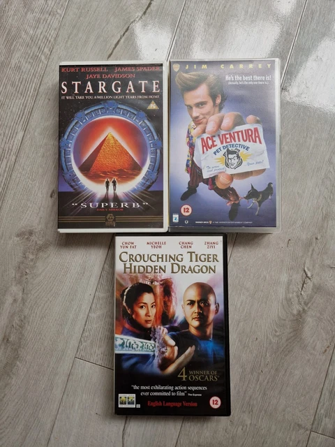 3 EX RENTAL Big Box VHS Tapes Stargate Ace Ventura Crouching Tiger Hidden Dragon £9.70 - PicClick UK